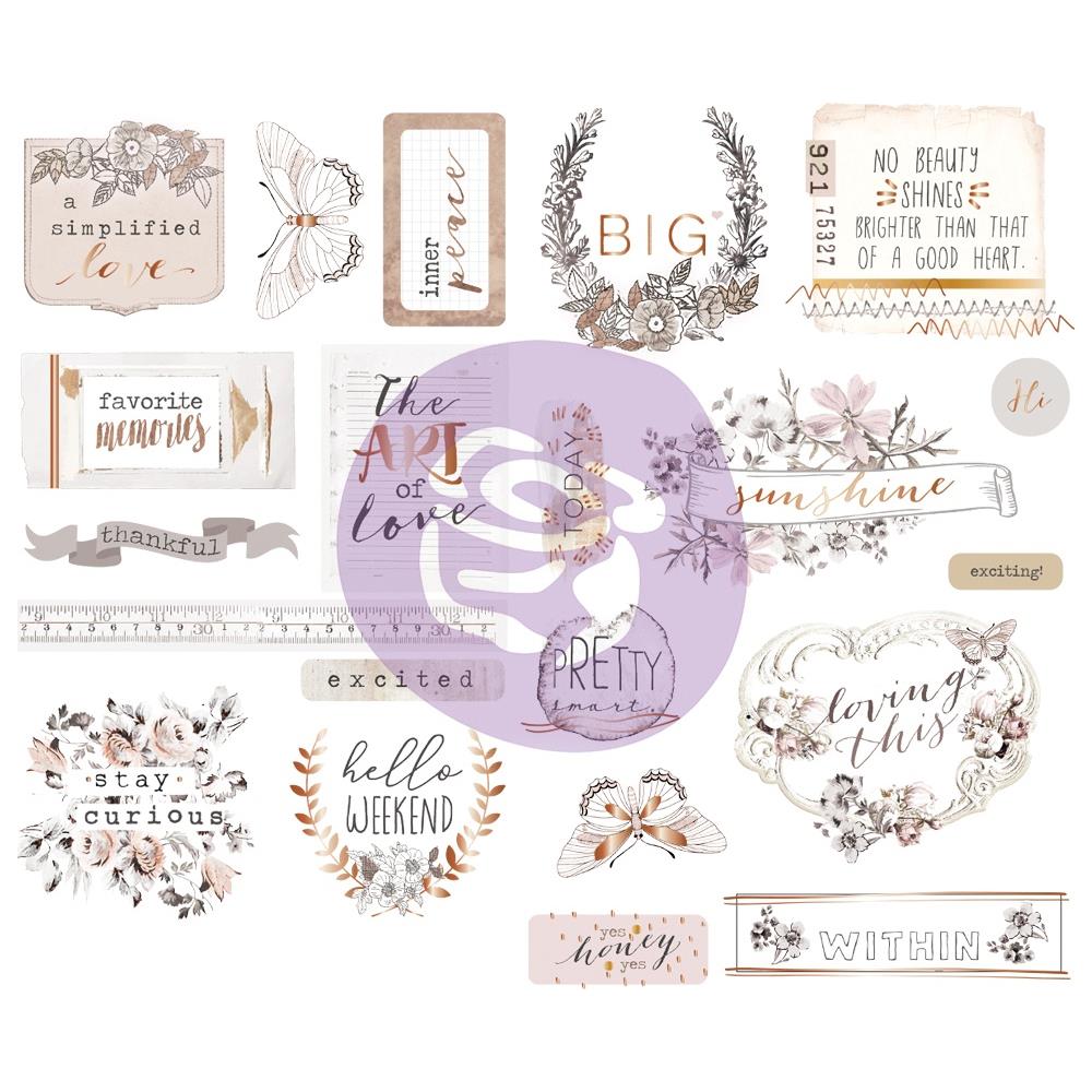Pretty Pale Chipboard Stickers 21/Pkg Icons W/Foil Accents ...