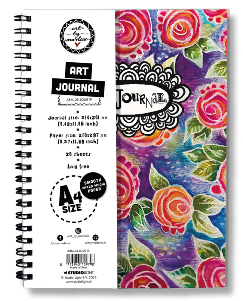 Art Journal A4 Size - Smooth Mixed Media Paper - Scrappegarasjen AS