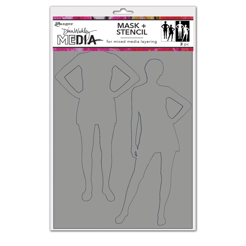 Dina Wakley MEdia Stencil Old School Silhouettes - Scrappegarasjen AS